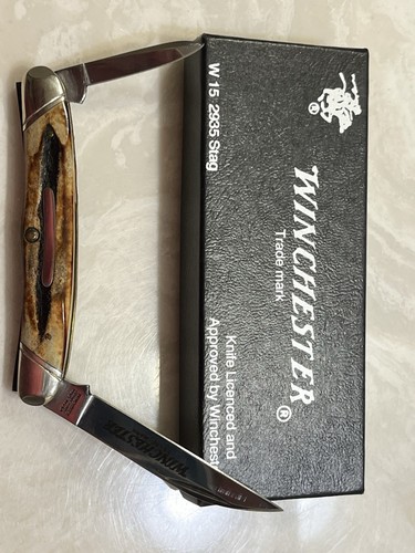Winchester Trade Mark 1991 W15-2935 2 Blade Swell Center Stag Folder ...