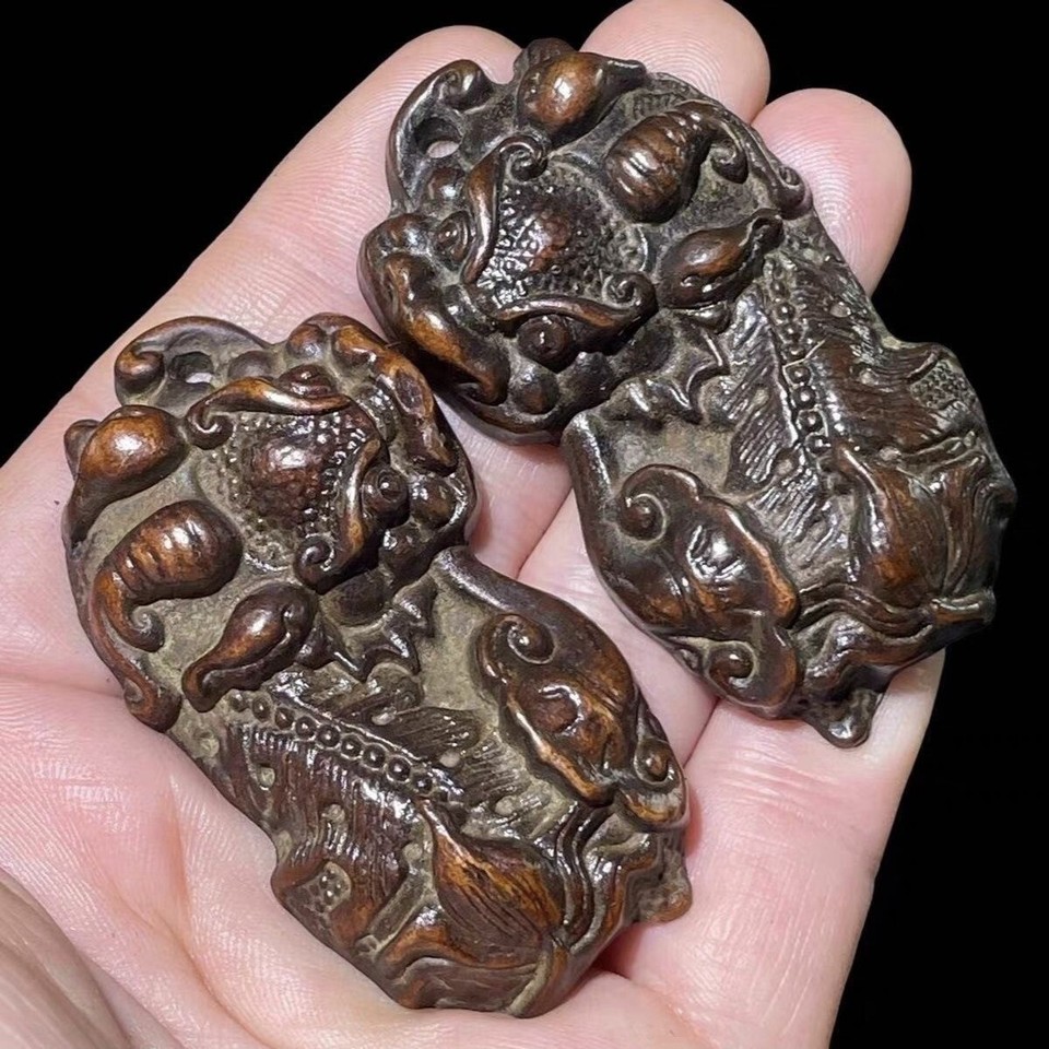 Pixiu Old Artifacts Finely Carved Boxwood Ornaments Chinese ...