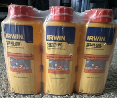 6 PAK Irwin Strait Line 8 oz. Fluorescent Orange Powder Marking Chalk ...