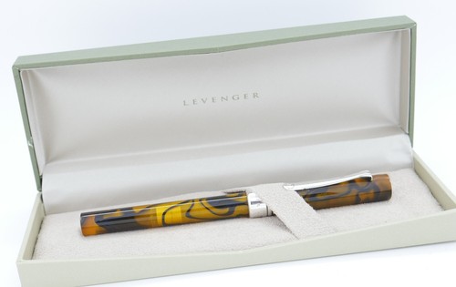 Levenger By Stipula Argento Firenze Fountain Pen In Box - 18kt Fine Nib ...