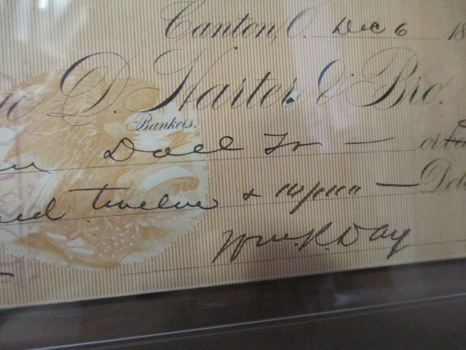 William R. Day Sec. Of State, Sup. Ct. Justice Signed Check 12/6/1888 ...