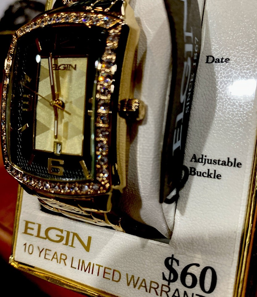 ELGIN Men's Watch Analog Gold Color New Original Box 10 years warranty ...