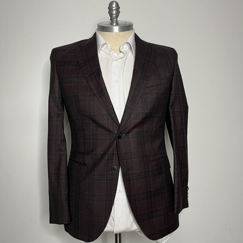 Hugo Boss Diesel Men's 42R Burgundy Wool Sport Coat Blazer 2-Button ...