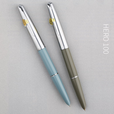 Hero 100 14K Gold Nib Classic Fountain Pen Authentic Quality Writing ...