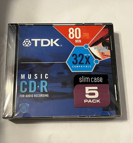 TDK 80-Minute Music CD-R Slim Case 5 Pack, NEW! | eBay