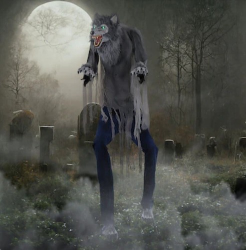Animated 7 FT Werewolf Halloween Prop Haunted House Animatronic Wolf | eBay