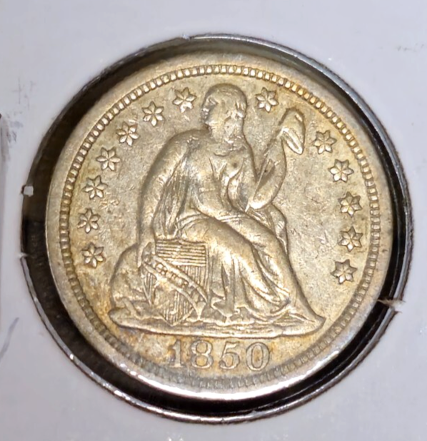 1850 Seated Lib. Dime - High Grade - Poss. Old Time Cleaning - Strong ...