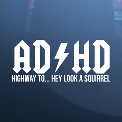 ADHD Funny Car Sticker, Camper Van Laptop Truck Bumper Window Vinyl ...