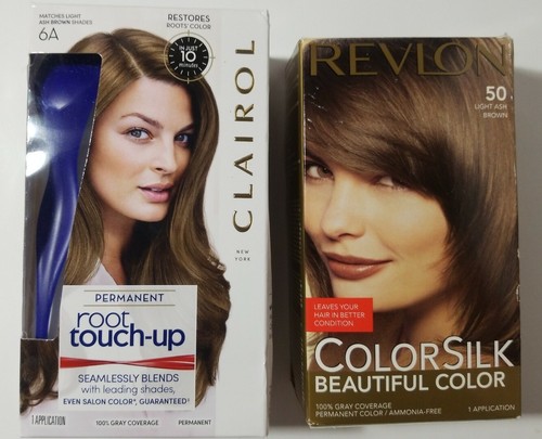 Lot Of 2 Light Ash Brown Hair Color Revlon Colorsilk Clairol Root Touch ...