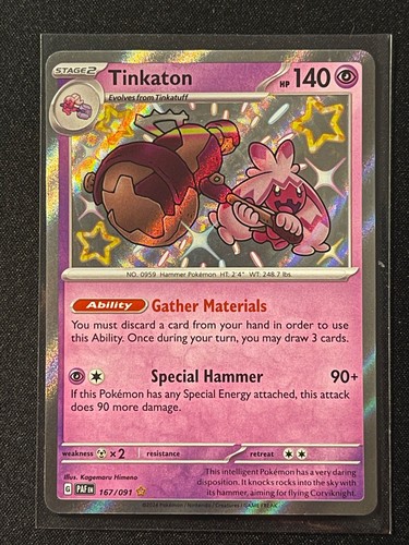 Pokemon TCG S&V Paldean Fates Tinkaton Shiny Rare Holo Card 167/091 | eBay