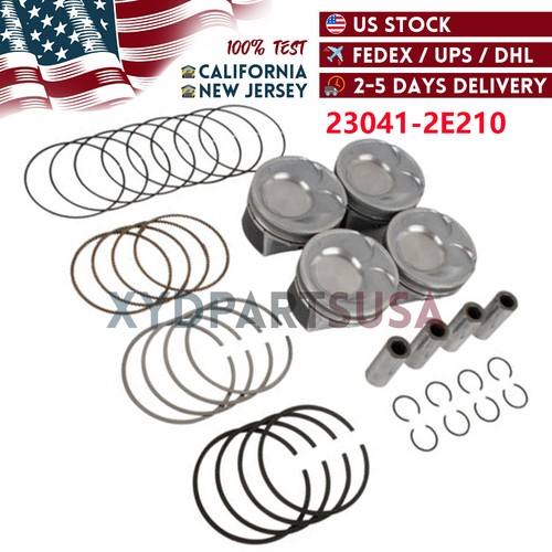 4PC Piston & Rings kit 230412E210 For 2014-2018 Hyundai Kia Soul 2.0L ...