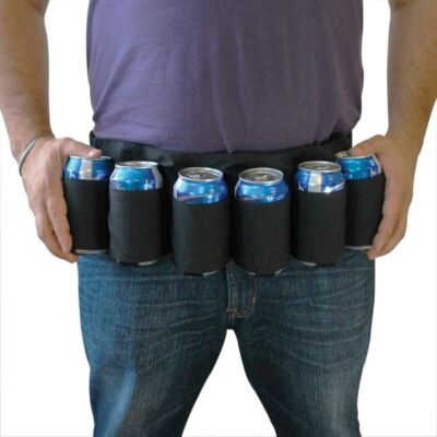 Redneck 6 Pack Beer & Soda Can Holster Belt - BLACK | eBay