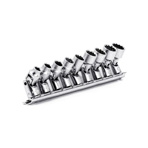 Genius Tools 9 Piece 1/4" Dr. Metric Universal Hand Socket Set (12 ...