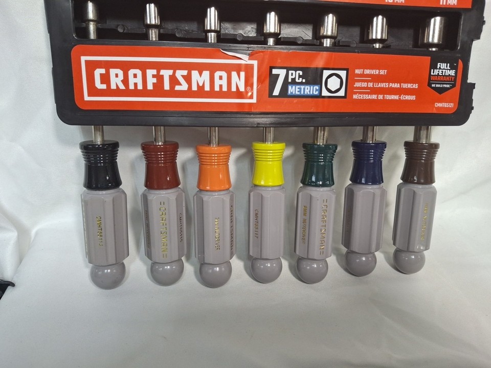 Craftsman Nut Driver Set, 7 pc, METRIC, CMHT65121, 5mm-11mm ...