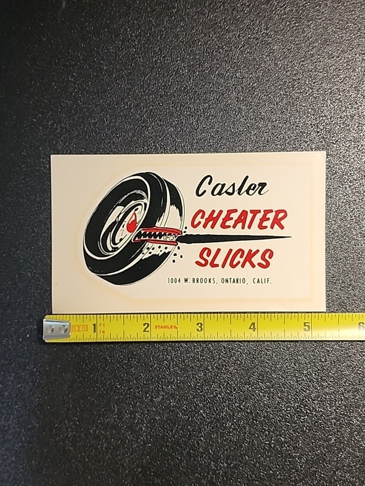 Vintage Casler Cheater Slicks Drag Racing Ontario California Decal | eBay