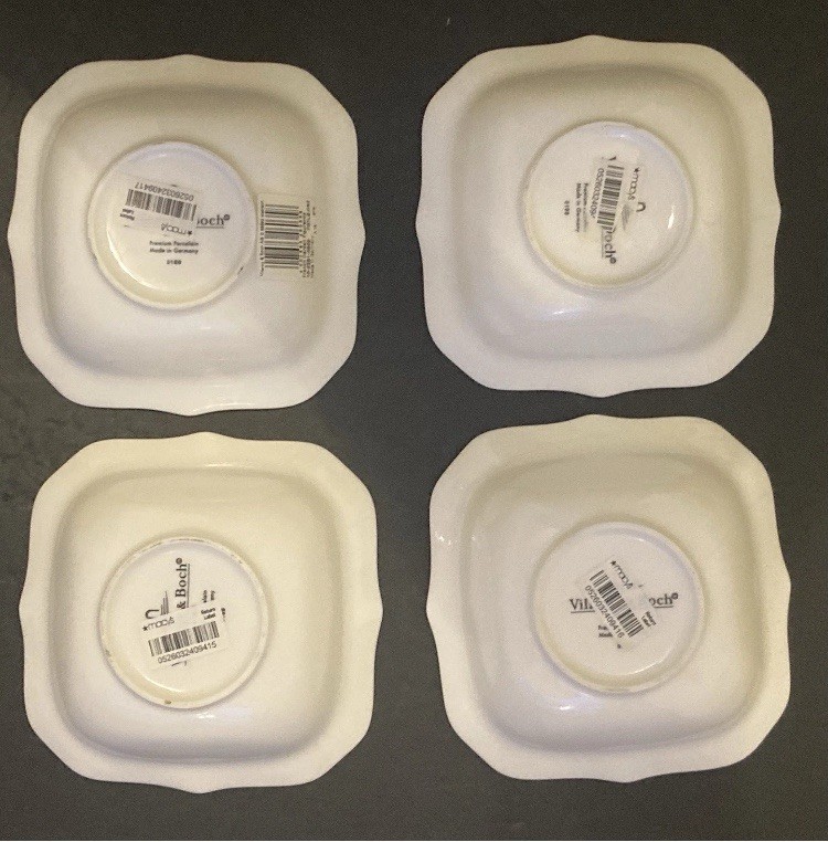 Set Of 4 New Villeroy and Boch French Garden Fleurence Square All ...