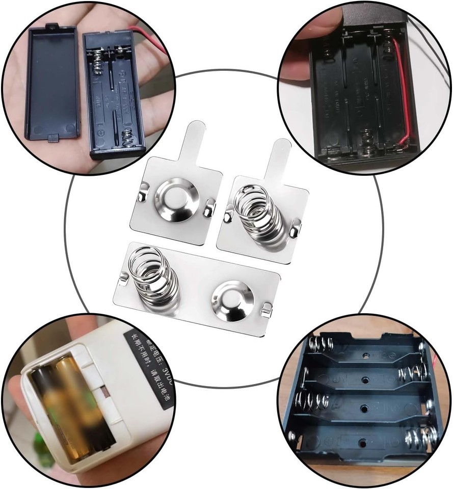12 Pairs AA Battery Contacts Conversion Spring Contact Plate ...