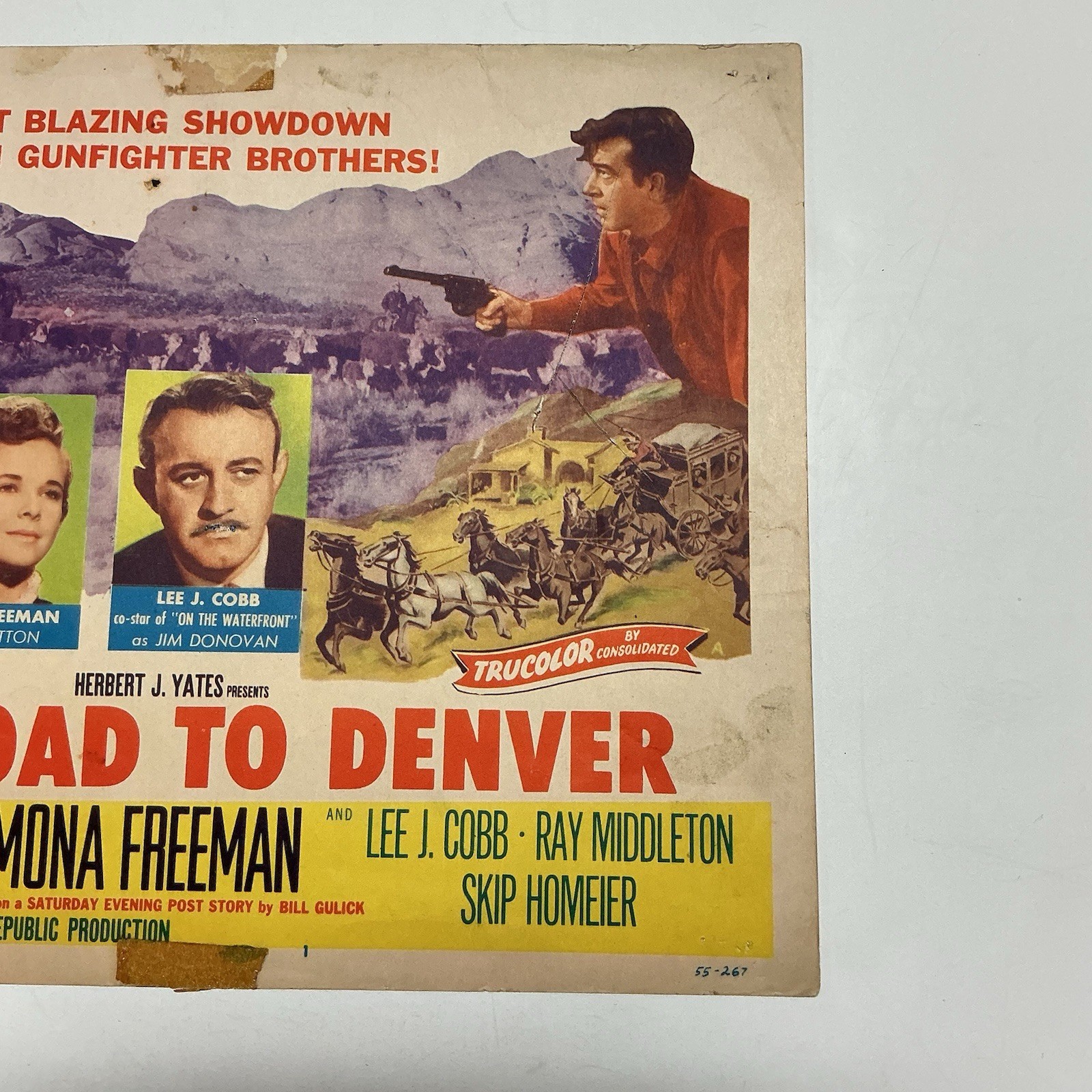 1955 The Road To Denver Original 11x14” Title Lobby Card Mona Freeman ...