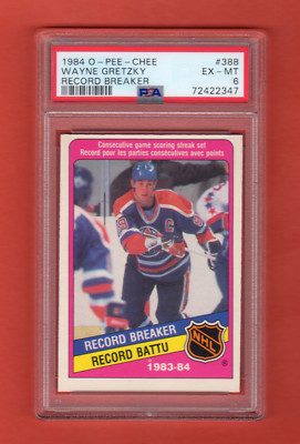 WAYNE GRETZKY 1984-85 O-PEE-CHEE # 388 RECORD BREAKER FRESH GRADE PSA 6 ...