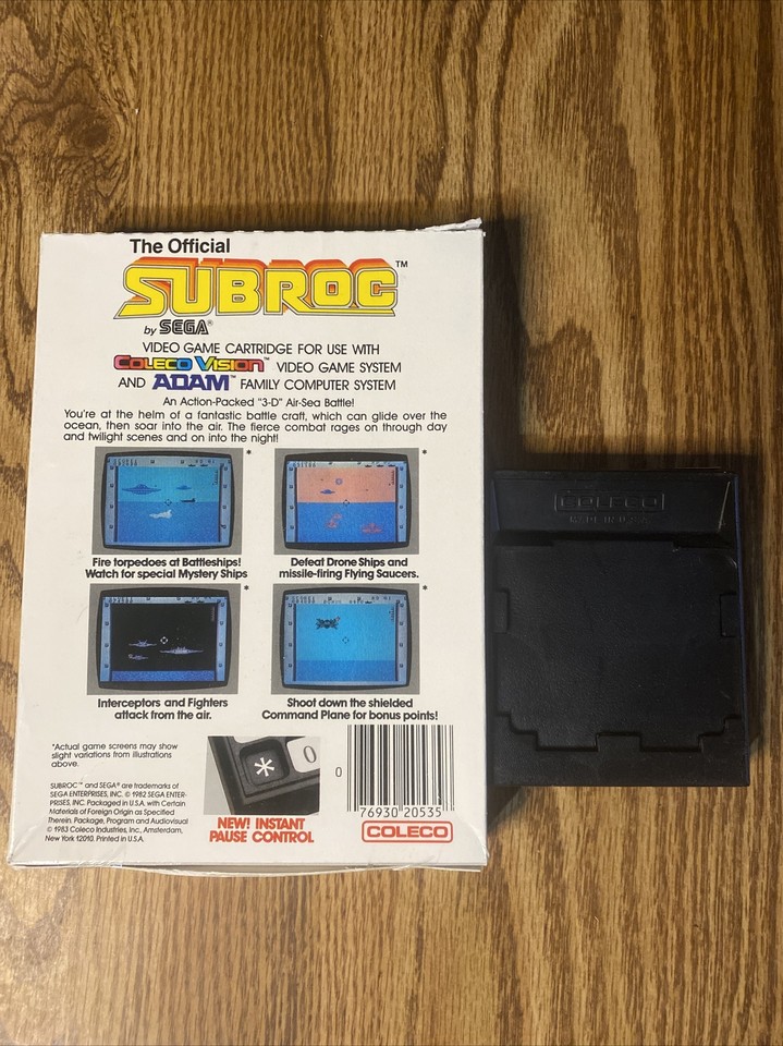 Subroc Coleco Vision Cartridge & Box/ | eBay