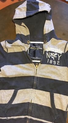 Abercrombie NY 1892 Navy Blue Zip Hoodie Kids X Large | eBay