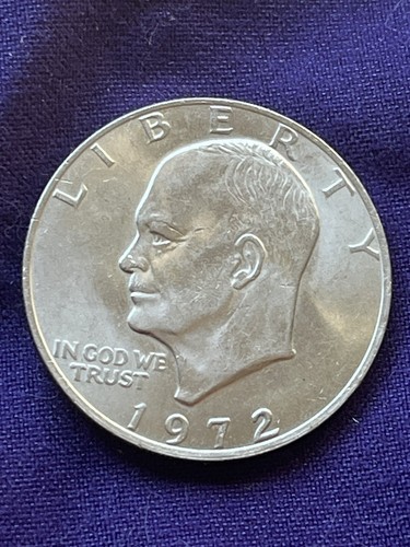 1972 President Eisenhower One Dollar Coin. NO Mint Mark. Great ...