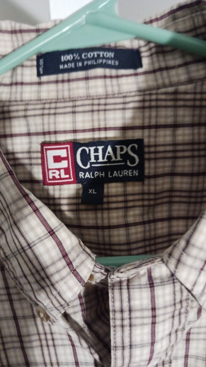 Mens Ralph Lauren Chaps Vintage Chaps XLarge Brown Pl… - Gem