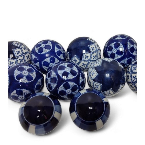 10 Intricate Ceramic Decorative Navy Balls / Blue Spheres | eBay