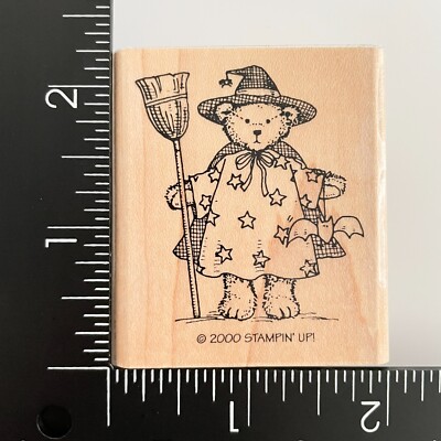 Stampin Up Costume Bears Halloween Witch 2000 Wood Mounted Rubber Stamp ...