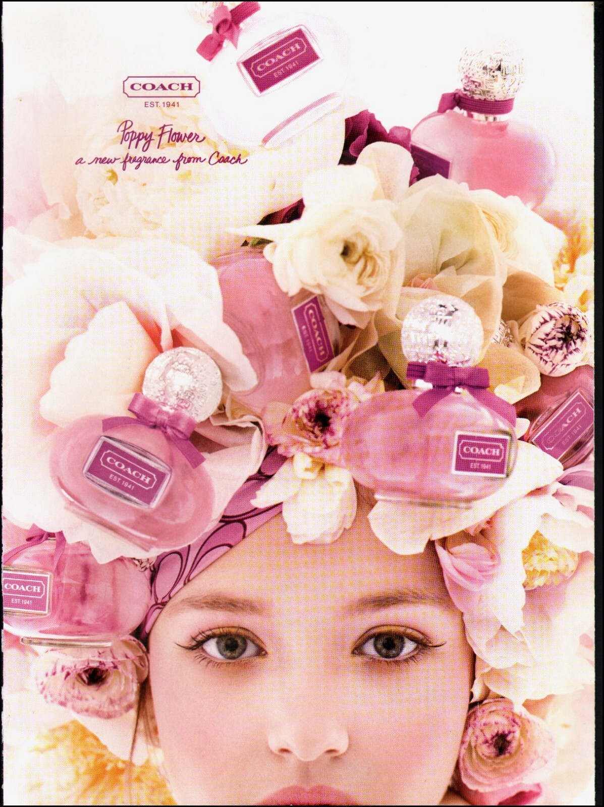 Modern Print ad COACH poppy flower fragrance Art Pretty Model flowers ...