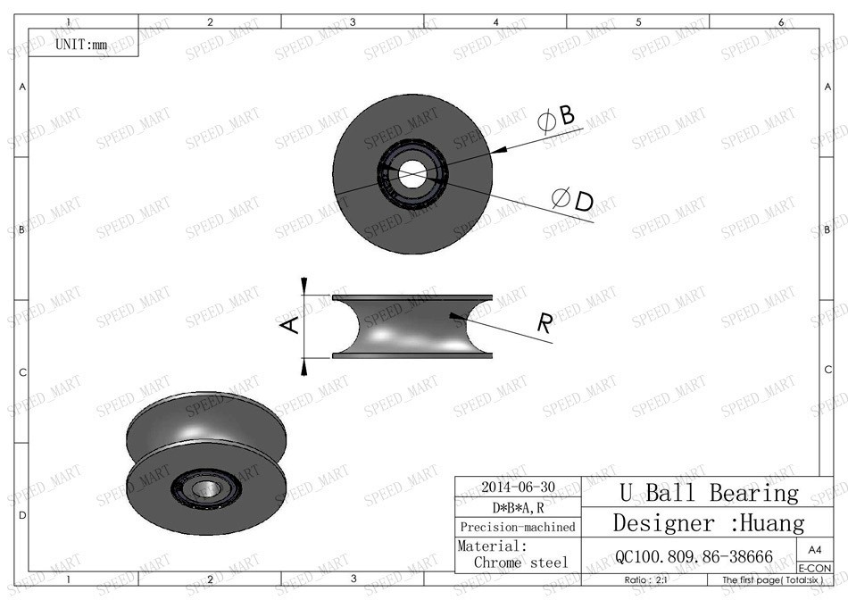 4x13x7mm 624UU U624ZZ 4mm U Groove Guide Pulley Sealed Rail Ball ...