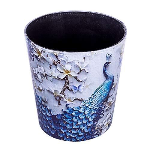 10l/2.64 Gallon Pu Leather Trash Can Decorative Waterproof Wastebasket ...