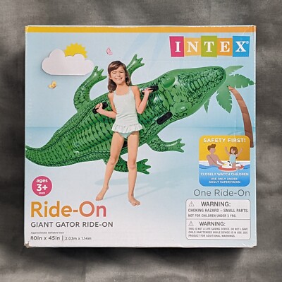 INTEX Inflatable Giant Gator Ride On Alligator Float 80"x45" NIB | eBay