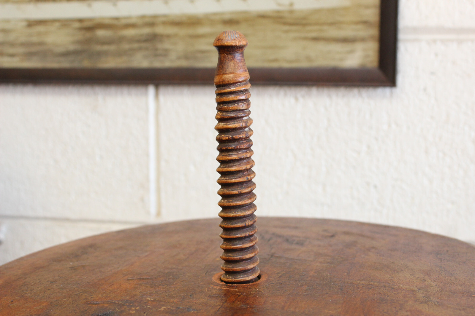 c.1700s Antique Primitive Candle Table Night Stand Bedside Wooden ...