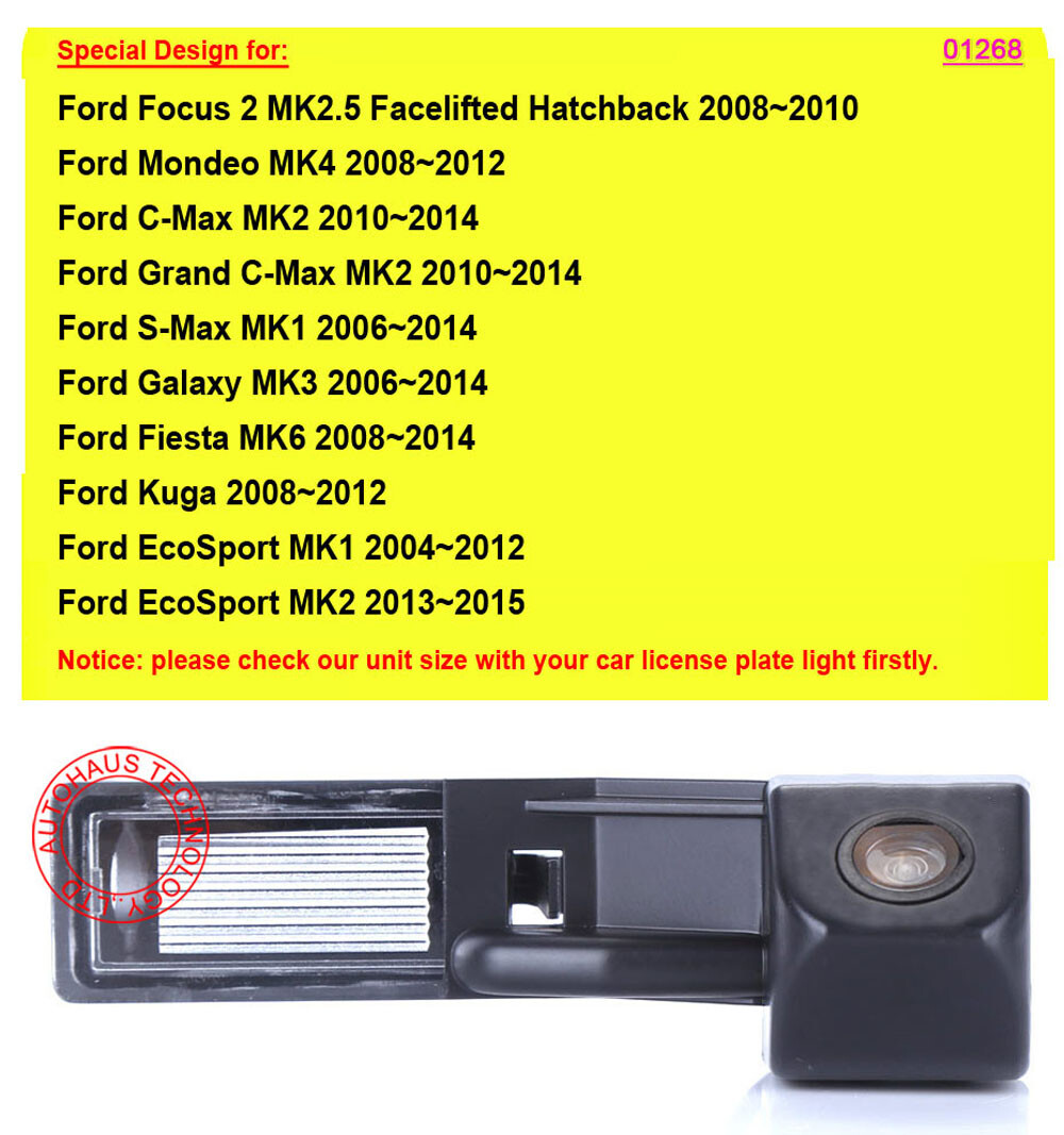 Car Camera Reverse for Ford Ecosport MK2 MK1 Kuga Fiesta MK6 Galaxy MK3 ...