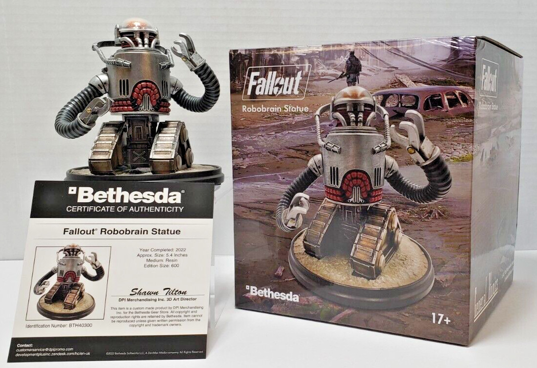 Fallout Robobrain Statue Limited Edition Standard Silver Bethesda- Sold Out