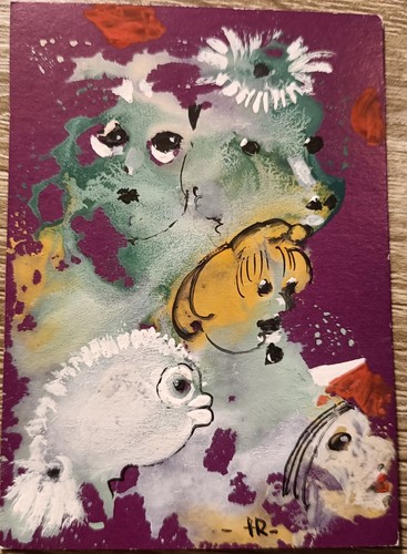 Original ACEO Art Painting Tempera on Paper Avalibale Post To Buyers ...