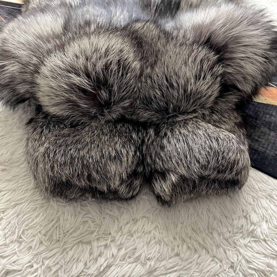 Royal Saga Fox Silver Fur Coat XL Real Fox Fur AB Condition | eBay UK