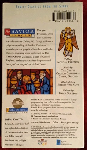 Rabbit Ears: The Savior is Born VHS 1992 Morgan Freeman Christ Church ...