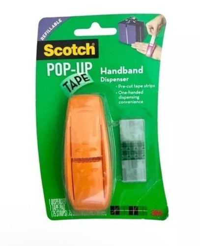 Scotch Pop-Up Orange Tape Handband Dispenser & Tape Pad 75 Strips | eBay
