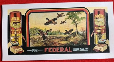 Gun Advertising Poster Federal Shotgun Shell Advertising Colorful "7 X ...