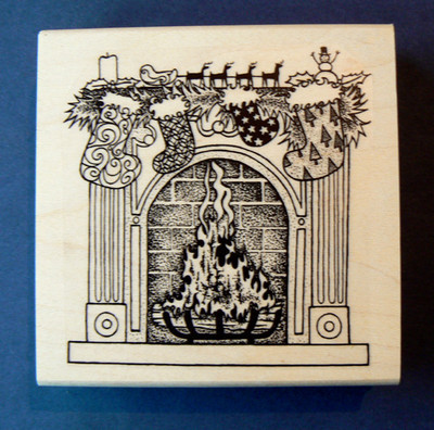 P21 Fireplace rubber stamp WM 3.25x3" | eBay