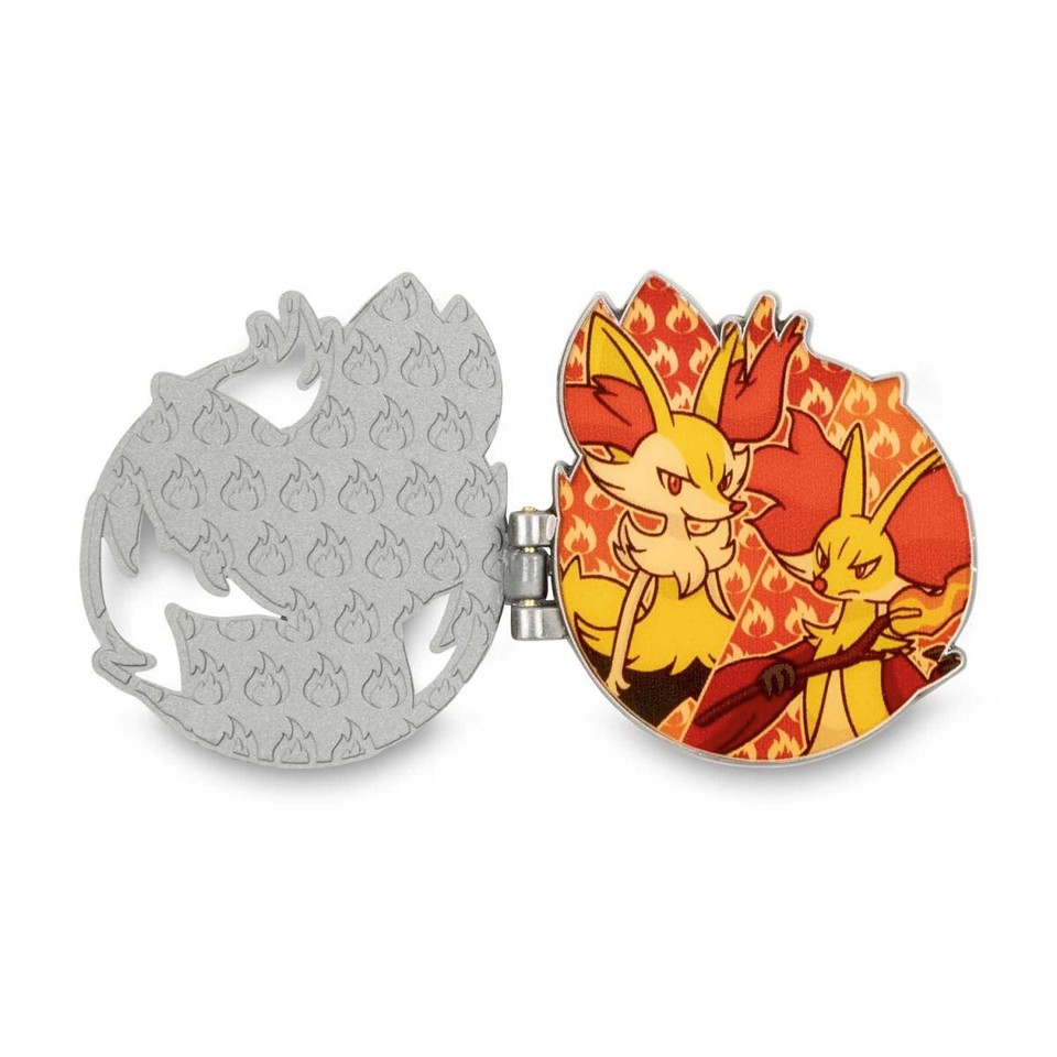 Evolution Fennekin Braixen Delphox Folding Pin Badge Pokemon Nintendo ...