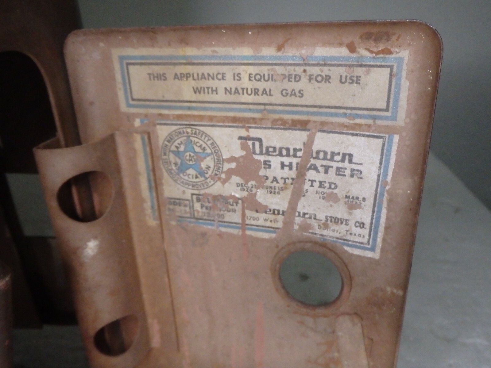 VINTAGE Dearborn DRC-12 Gas Space Room Heater Stove AS/IS for PARTS | eBay