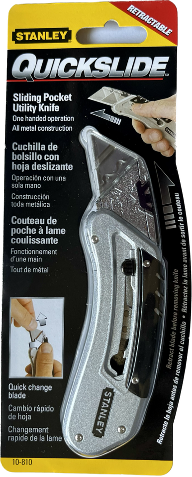 Stanley 0-10-810 Quickslide, Retractable Utility Knife, Quick Change ...
