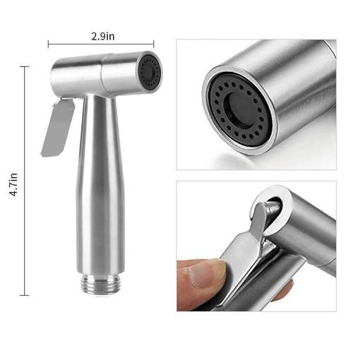 Handheld Toilet Bidet Sprayer Head Stainless Steel Shattaf Bathroom ...