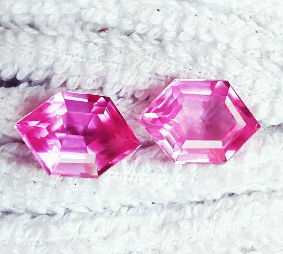 Fancy Cut Natural Light Pink Sapphire 14+ Ct Certified Pair Loose ...