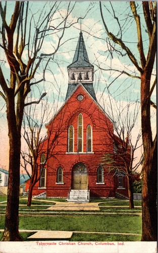 1908 Antique Postcard Columbus Indiana Tabernacle Church Bartholomew ...