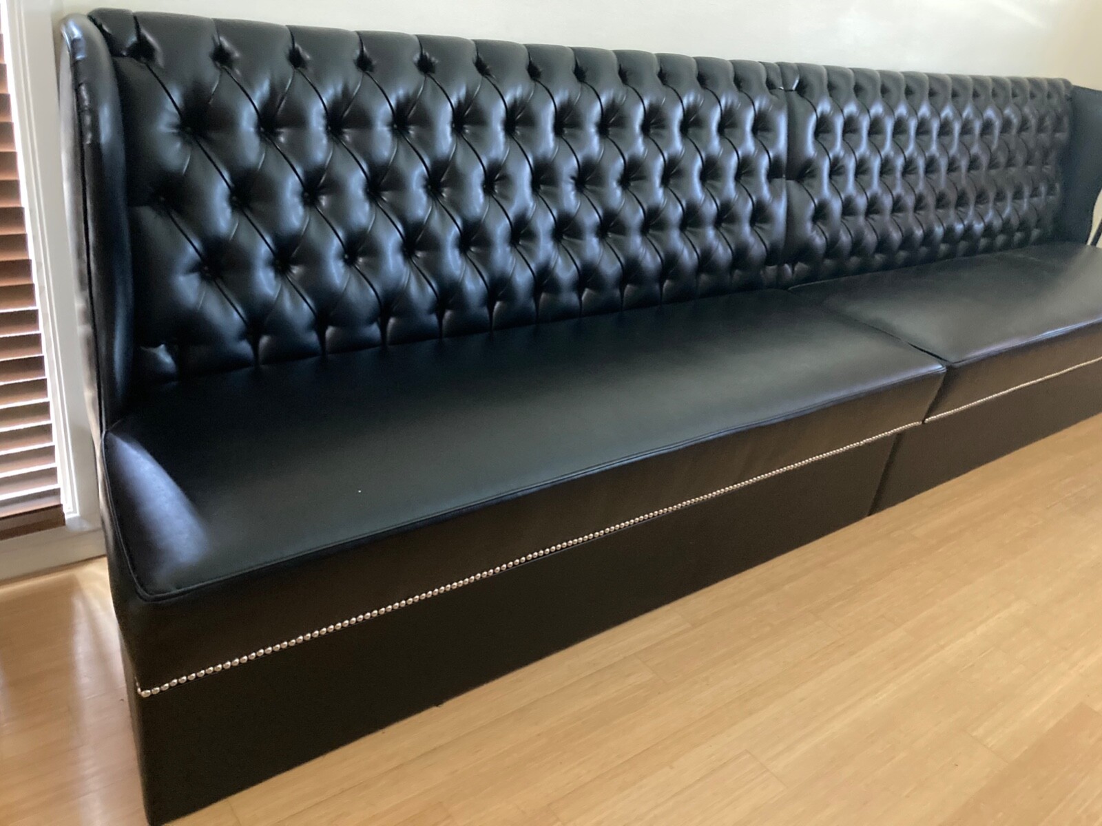 BANQUETTE SEATING BEAUTIFUL CUSTOM MADE WITH DIAMOND TUFT AND SILVER ...