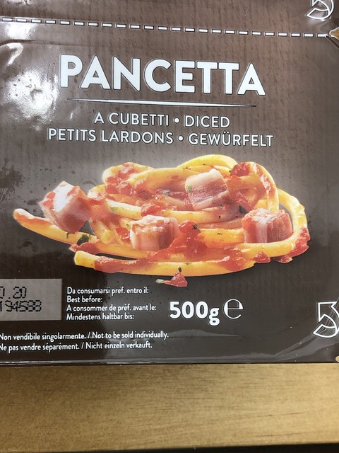 Italian Diced Pancetta 4 X 125g Cured Bacon Lardons Pork Belly Cubed ...